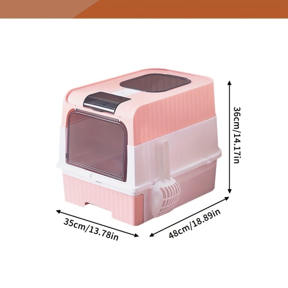 Cat Litter Box with Easy Cleaning, Odor-Resistant Features, Leak-Proof ...