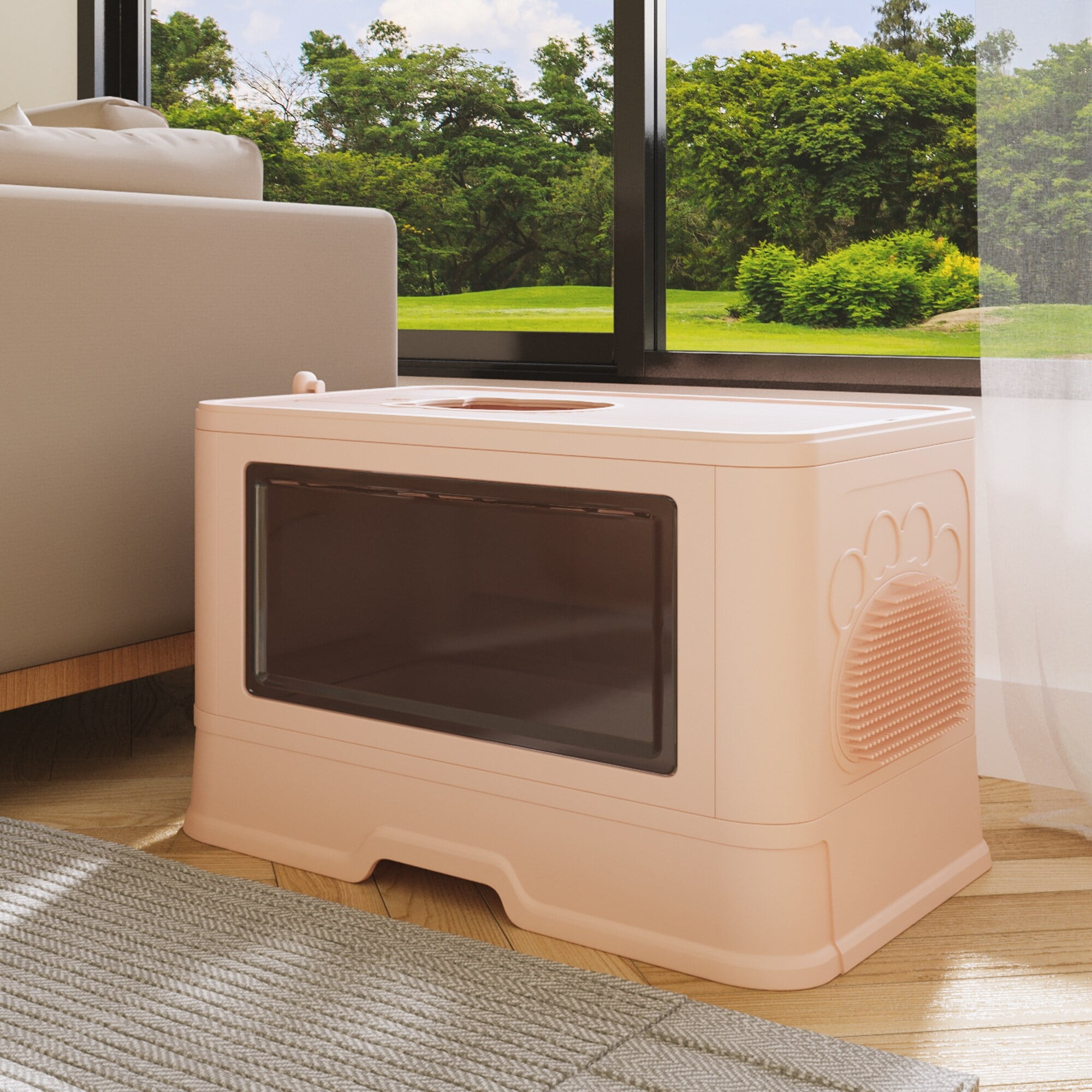 Cat Litter Box with Shovel Pink - Walmart.com