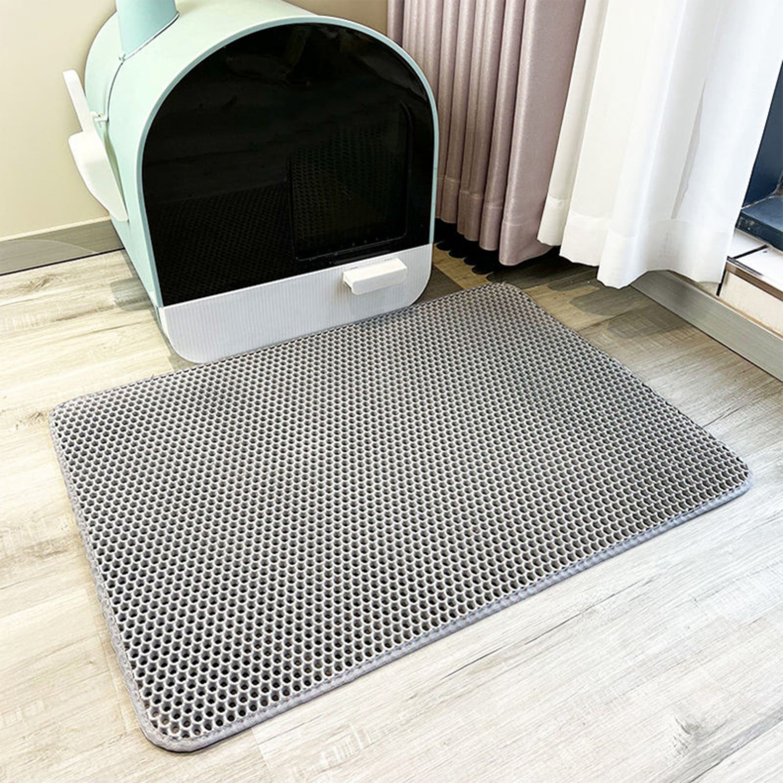 Cat Litter Mat, 22"x30" Litter Box Mat, Honeycomb Double Layer Trapping Litter Mat Design ...