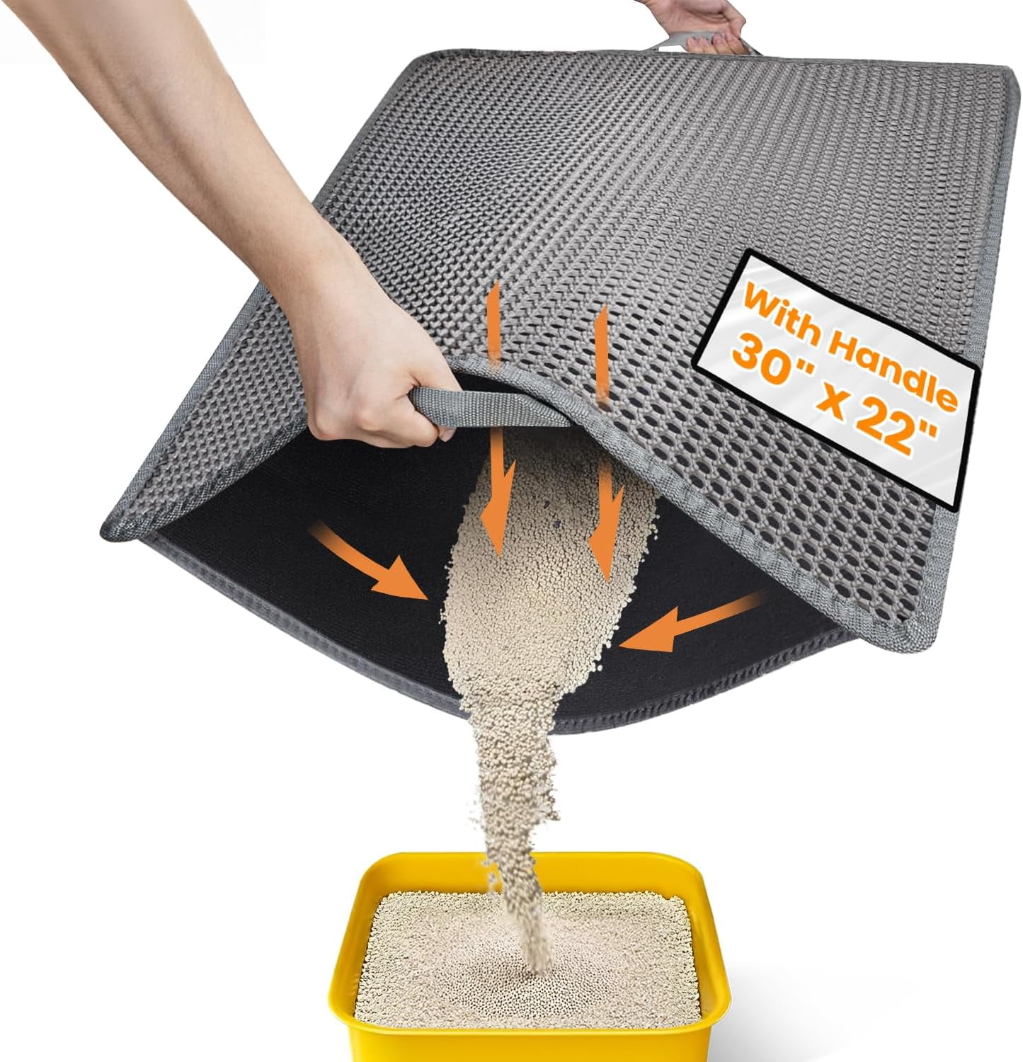 Cat Litter Mat-23"X17" Litter Box Mat for Kitty, EVA Honeycomb Double ...