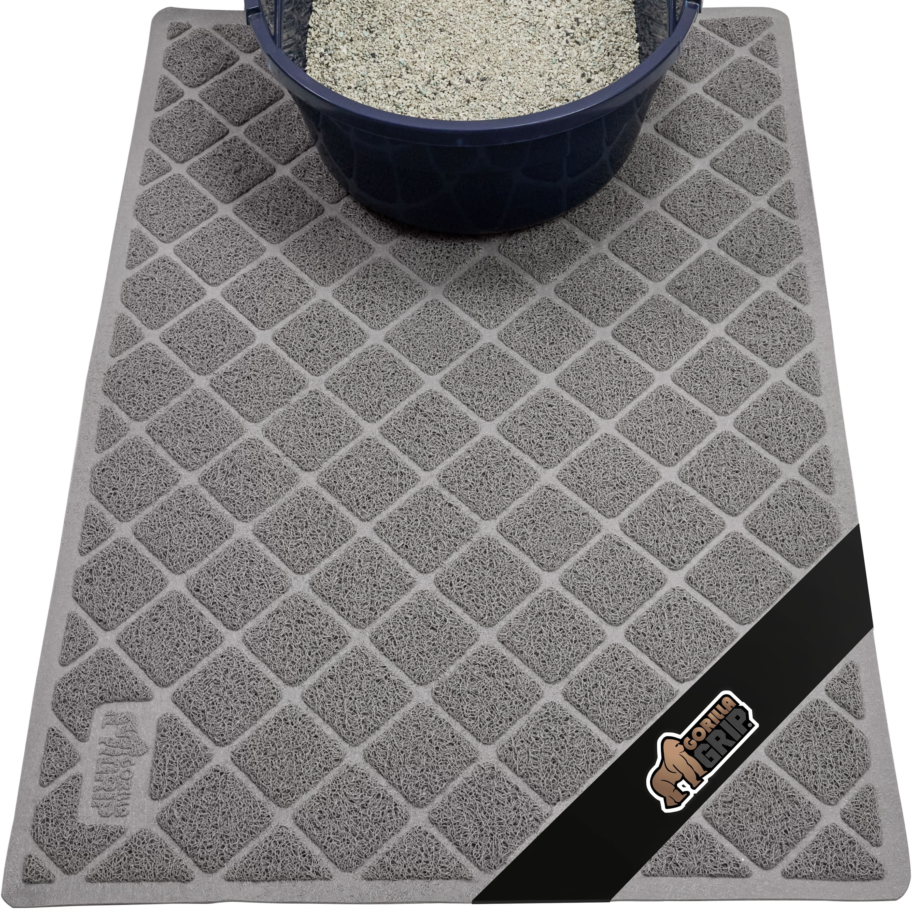 Cat Litter Mat, 34x24 Gray, Water Resistant, Traps Mess, Easy Clean by ...
