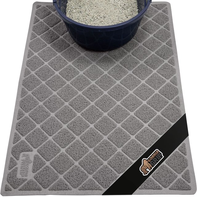 Cat Litter Mat, 34x24 Gray, Water Resistant, Traps Mess, Easy Clean by ...