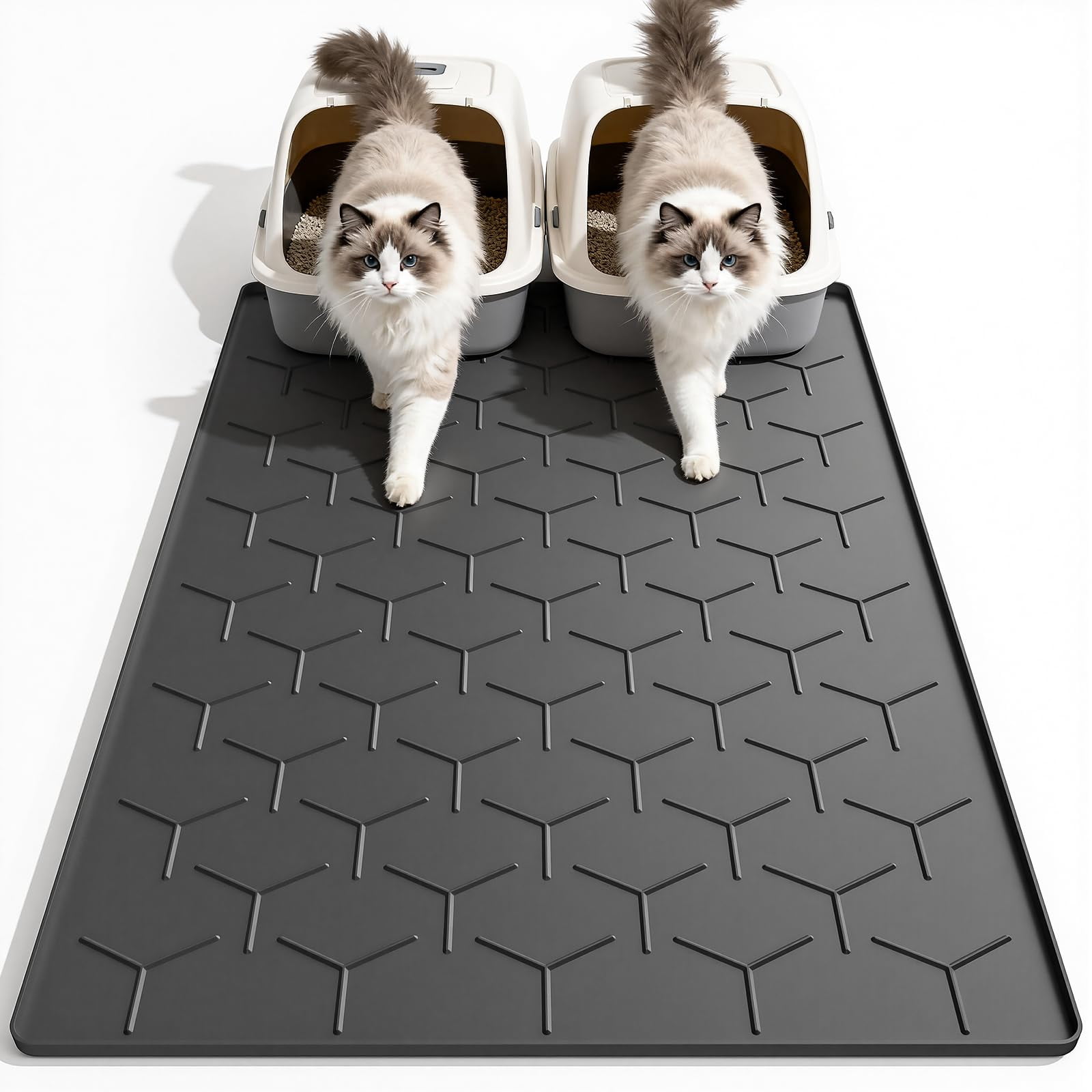 Cat Litter Mat Black 40" X 28" Large Multi-Use Floor Pad - Walmart.com