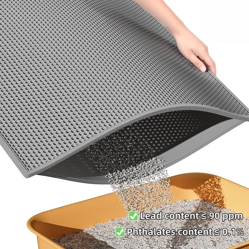 Cat Litter Mat Cat Litter Trapping Mat, Honeycomb Double Layer Design, Urine and Water Proof ...