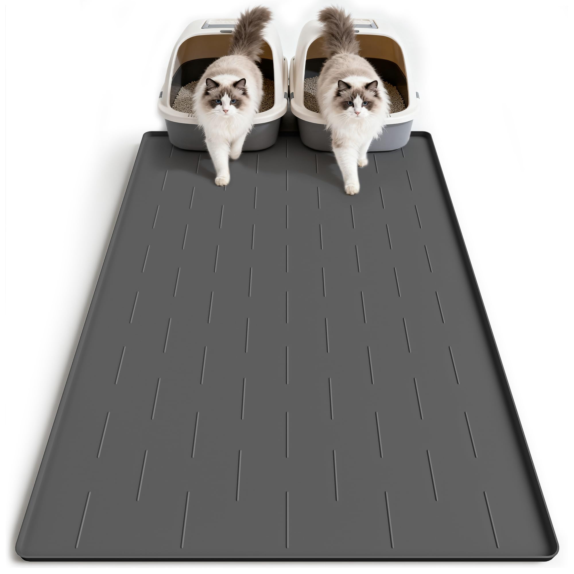 Cat Litter Mat Dark Gray XL-40''x28'' Silicone Trapping Pad - Walmart.com