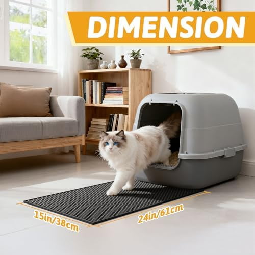 Cat Litter Mat Double Layer Waterproof Urine Proof Trapping Mat 1 Pack ...