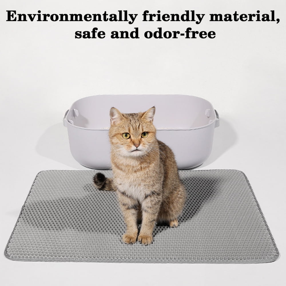Cat Litter Mat Double Layer Waterproof Urine Proof Trapping Mat with ...