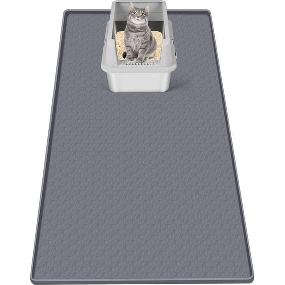 Cat Litter Mat, Extra Large 51" x 25.6" Silicone Mat Litter Trapping ...