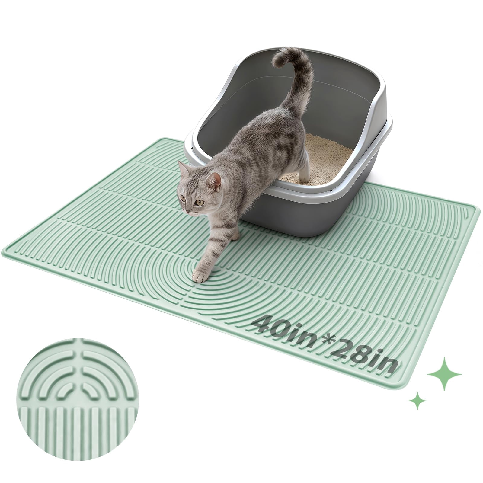 Cat Litter Mat Green 40" x 28" Scatter Control - Walmart.com