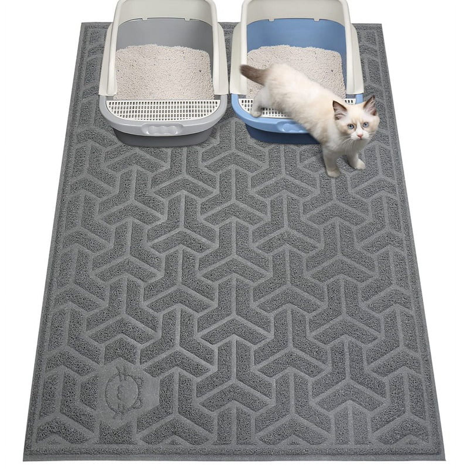 Cat Litter Mat, Litter Trapping Mat Soft on Kitty Paws,Large Litter Box ...