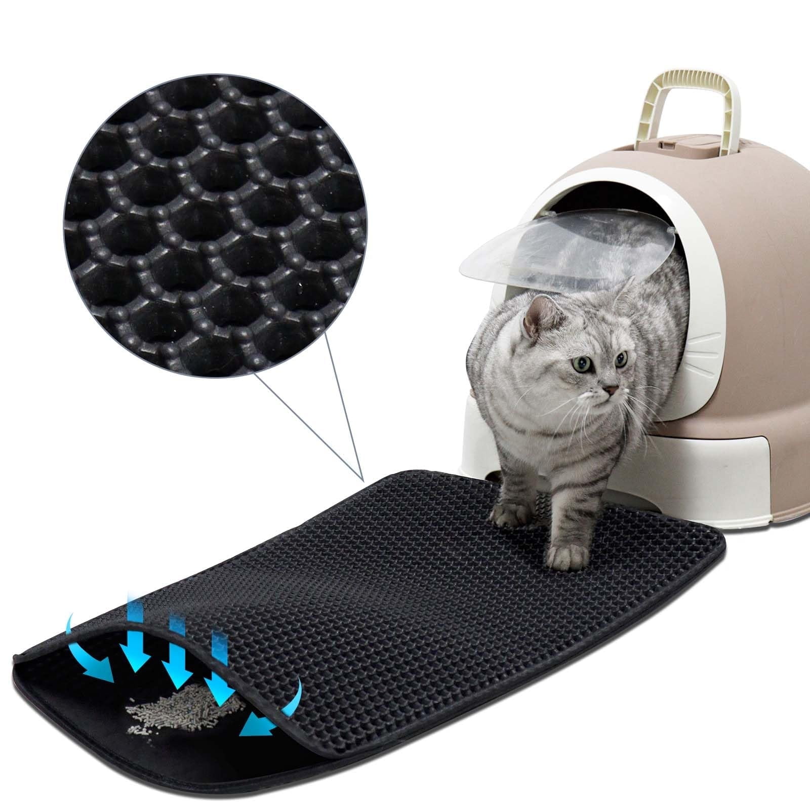 Cat Litter Mat for Pet Kitty Litter Box,Waterproof Cat Mat Honeycomb ...