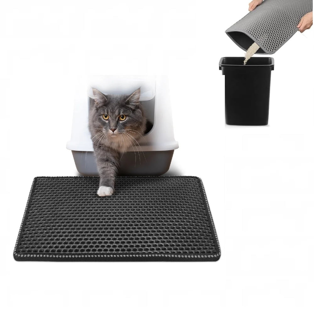 Cat Litter Mat- Litter Trapping Mat, Easy to Clean Litter Box Mat ...