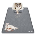 GokeLQ Cat Litter Mat Waterproof, 34" x 23" Non-Slip Silicone Large Cat ...