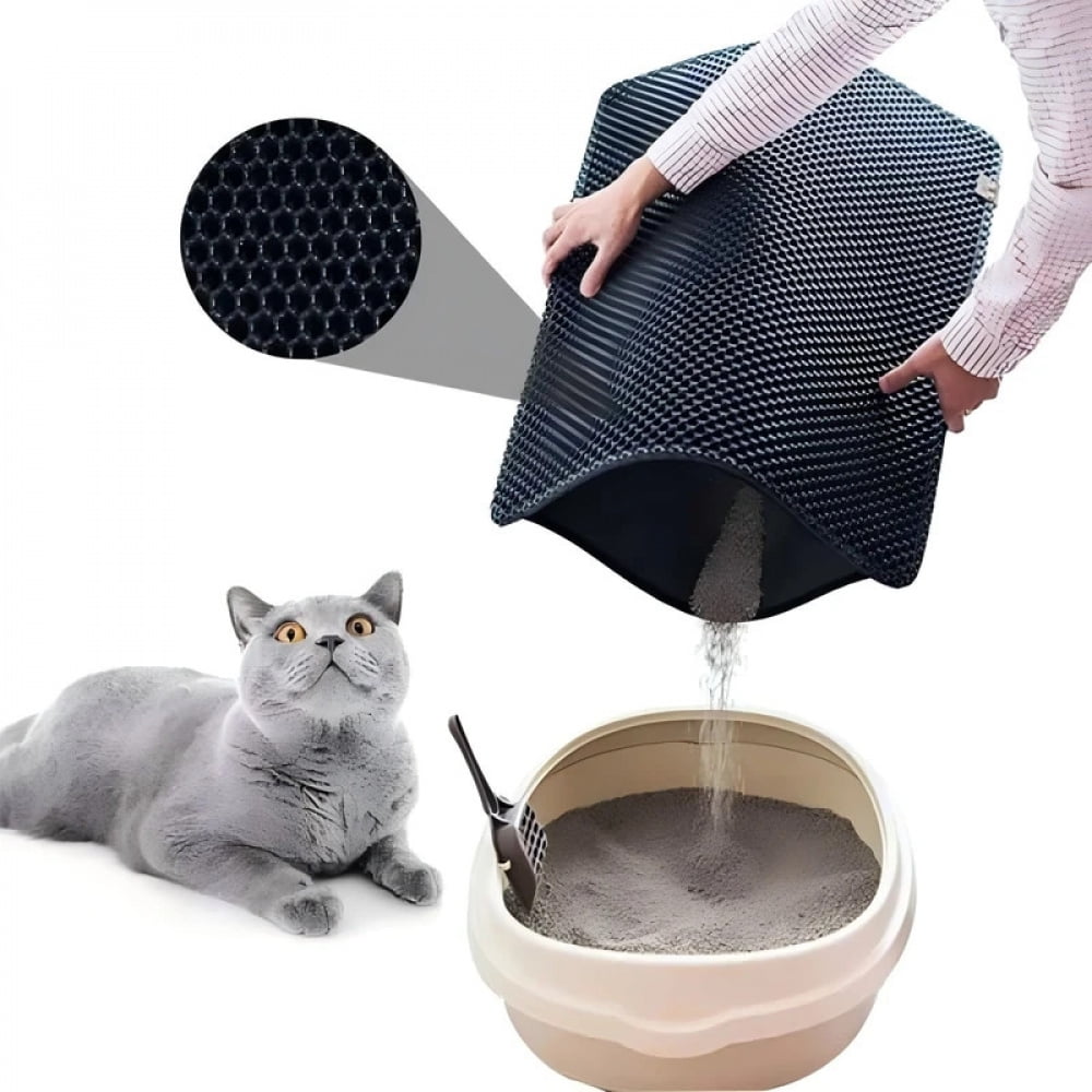 Cat Litter Mat With Gift Double Layer Waterproof Pet Litter Box Mat Non ...
