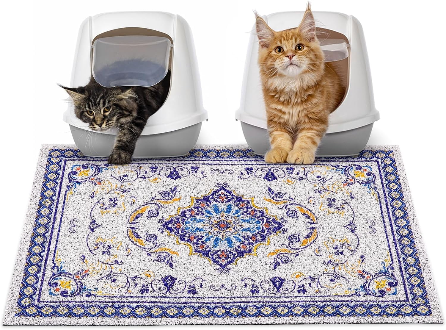 Cat Litter Mat with Non-Slip Bottom Litter Box Mat 33"X22" Litter ...