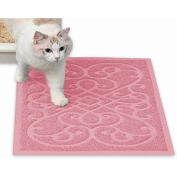 Cat Litter Box Mat, Thick Kitty Litter Trapping Mat, Durable,Waterproof ...