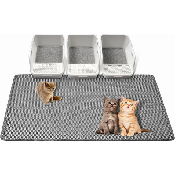 Cat Litter Mats- Extra Large XXL 47''X 36'',2 Layer Litter Box Mat for ...