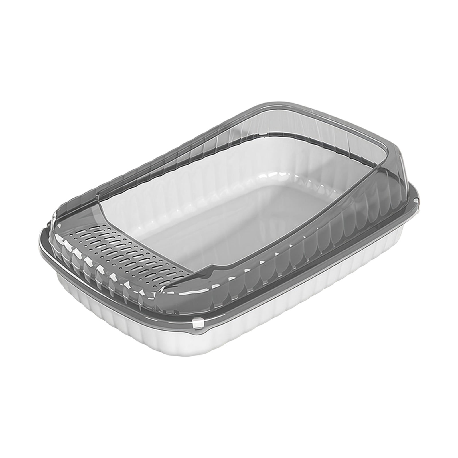 Cat Litter Pan with Spade, 14 x 10.6 x 4.7 in, Easy Cleaning + Strong ...