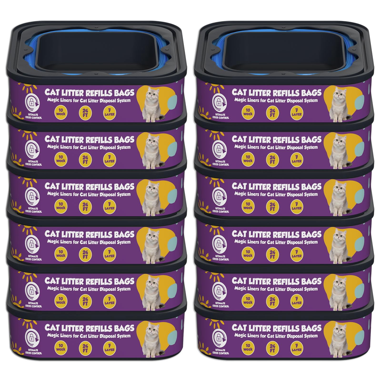 Cat Litter Refill Bags Cartridge Compatible with Litter Cat Genie ...