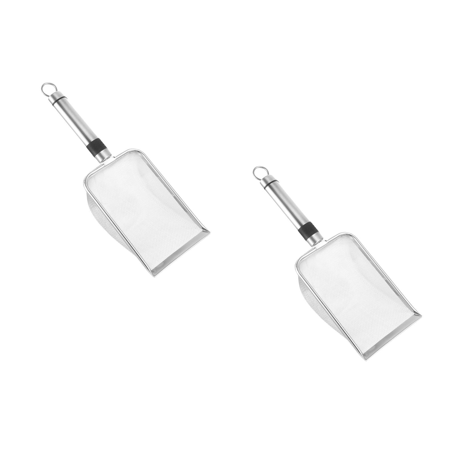 Cat Litter Scoop, 2pcs Portable Heavy Duty Stainless Steel Kitten ...