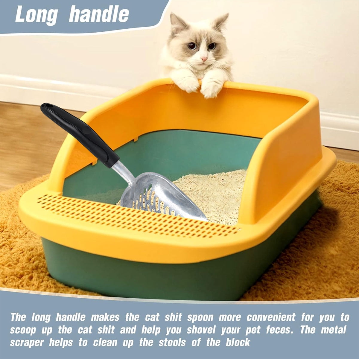 Cat Litter Scoop, Aluminum Alloy Sifter, Kitty Metal Scooper, Deep ...