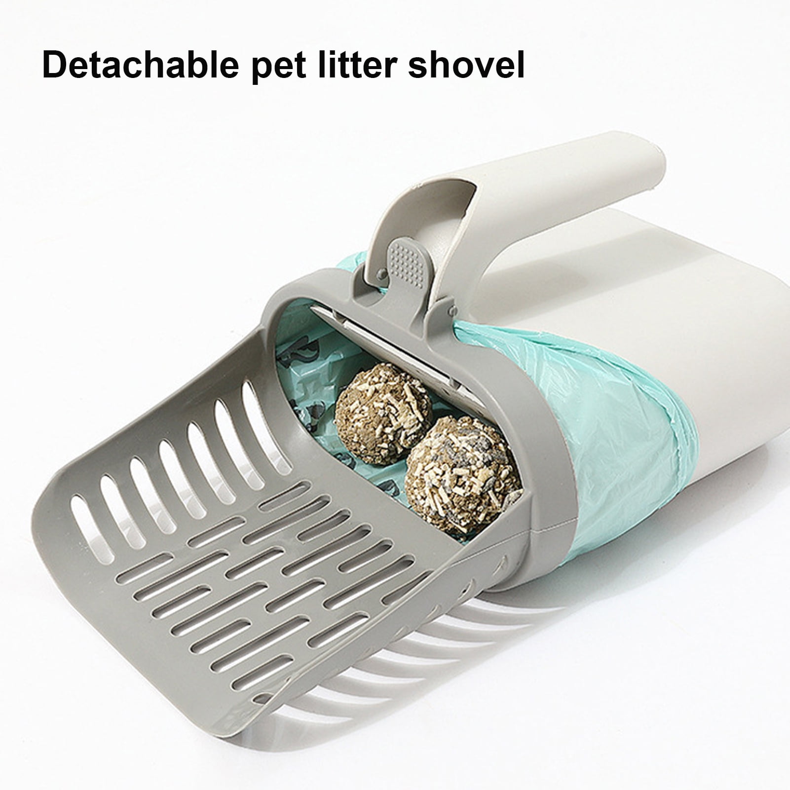 Cat Litter Scoop, Cat Litter Shovel with Trash Container, Removable Cat ...