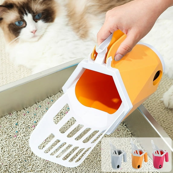 Cat Litter Scoop Filtering Tool with Small Trash Can for Litter Box ...