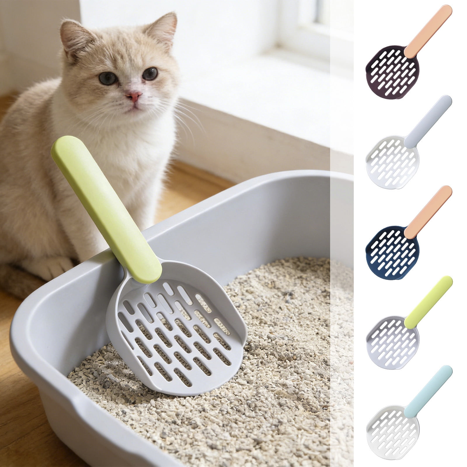 Cat Litter Scoop Heavy-Duty Plastic | Extra Sturdy Mesh Sifter | Easy ...