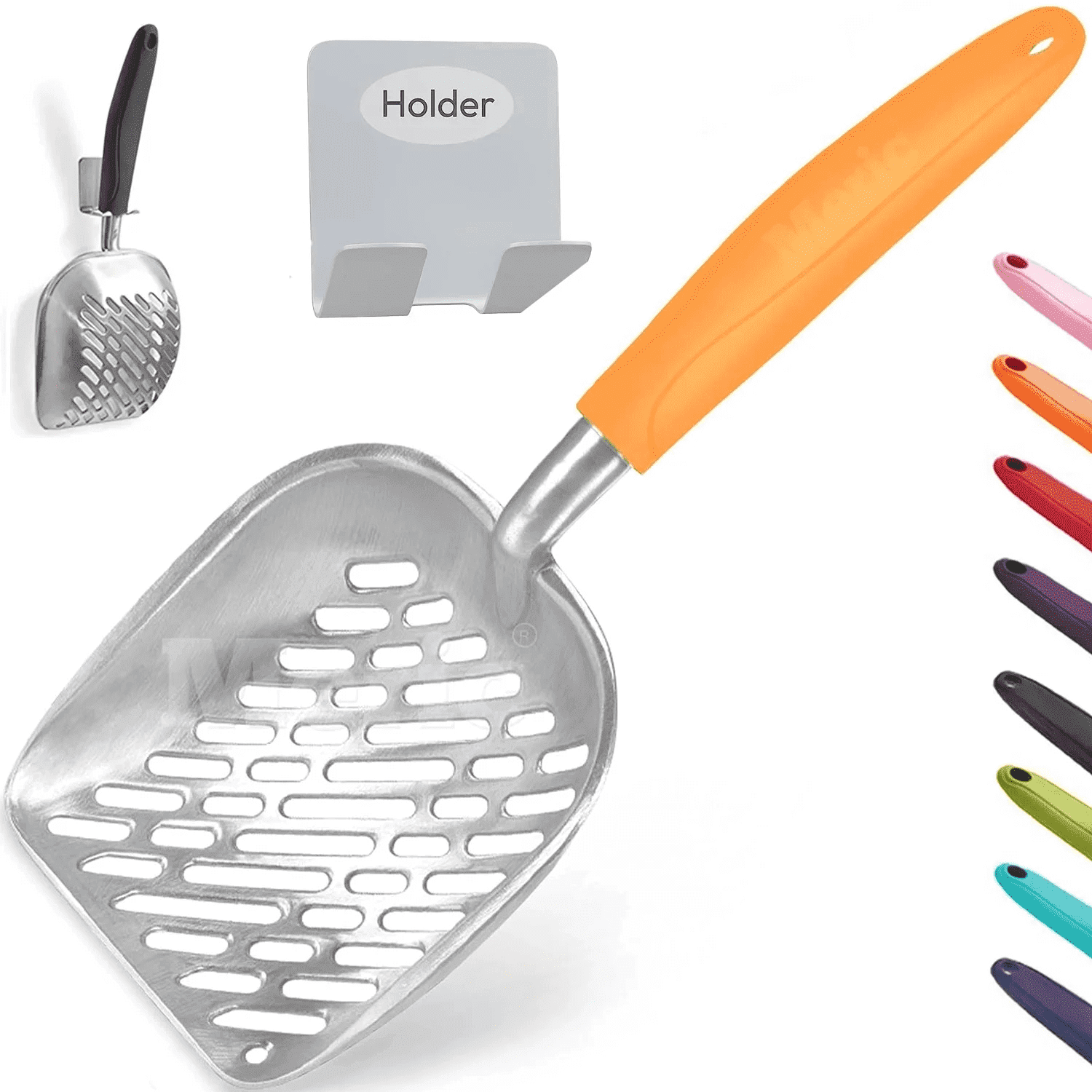 Jumbo Metal Cat Litter Scooper, Deep Shovel Sifting, Long Handle with ...