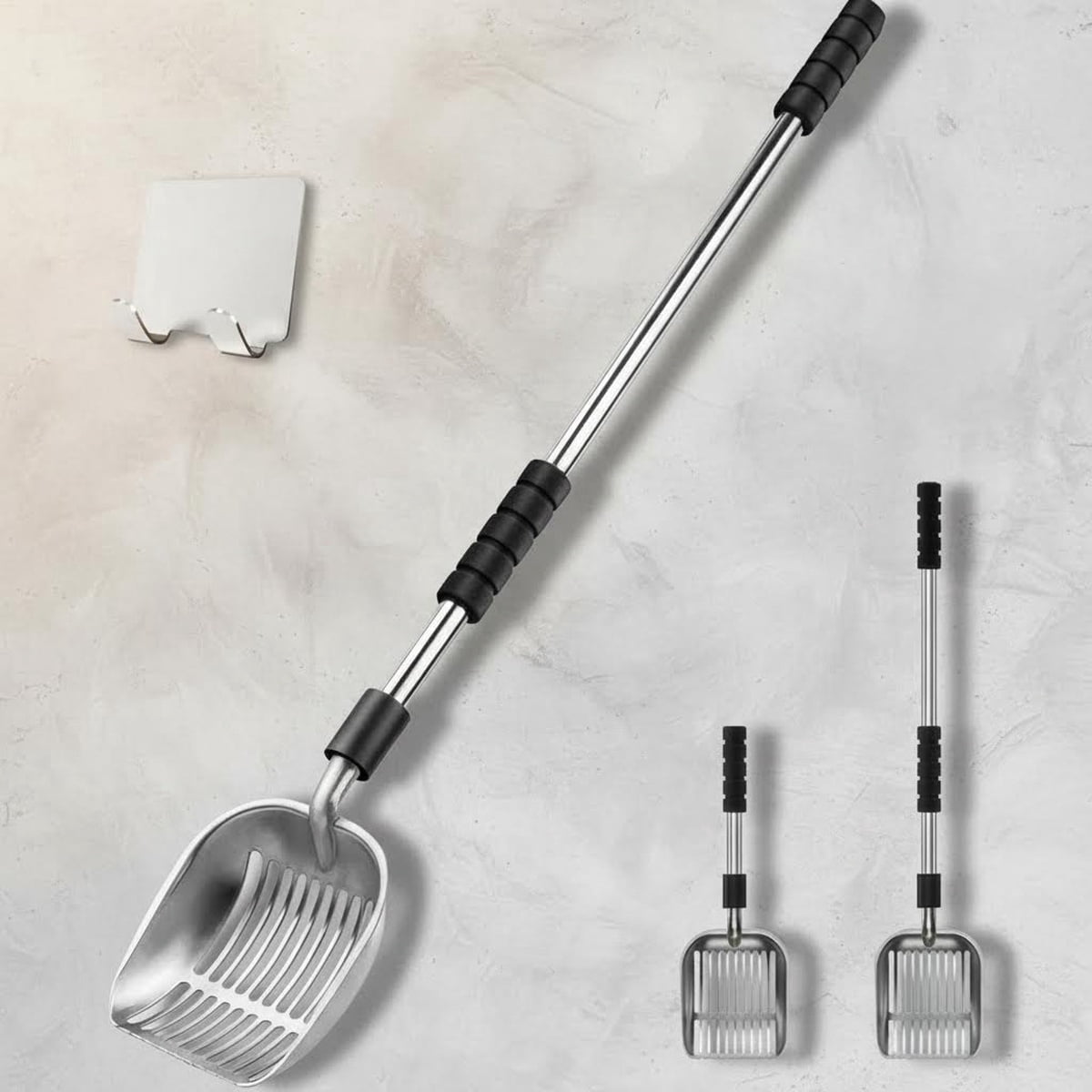 Cat Litter Scoop, Metal with Deep Shovel, Detachable Long Handle Sifter ...