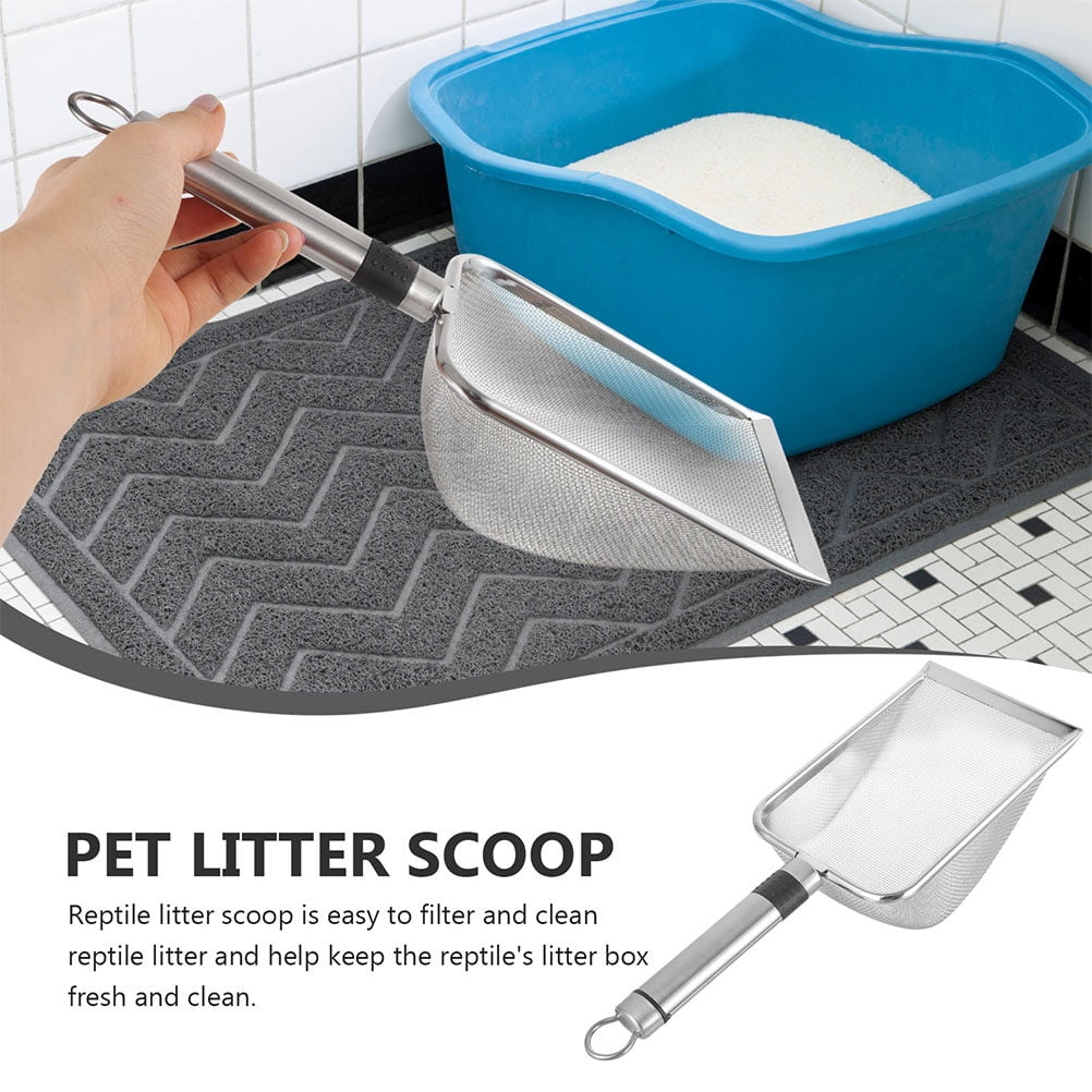 LEDMOMO-Cat Litter Scoop Stainless Steel Mesh Scooper Handle Deep ...