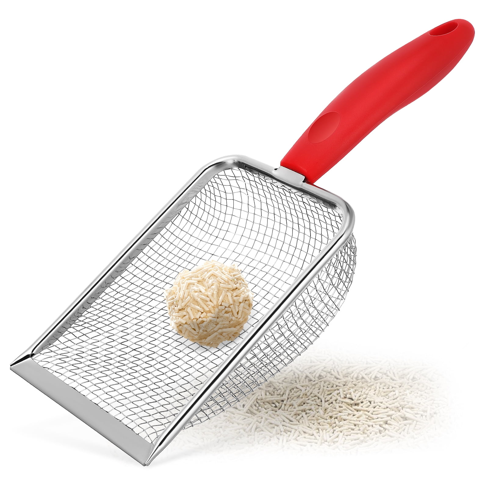 Cat Litter Sifter Shovel Scoop Mesh Scooper Beach Garbage Pet Red ...
