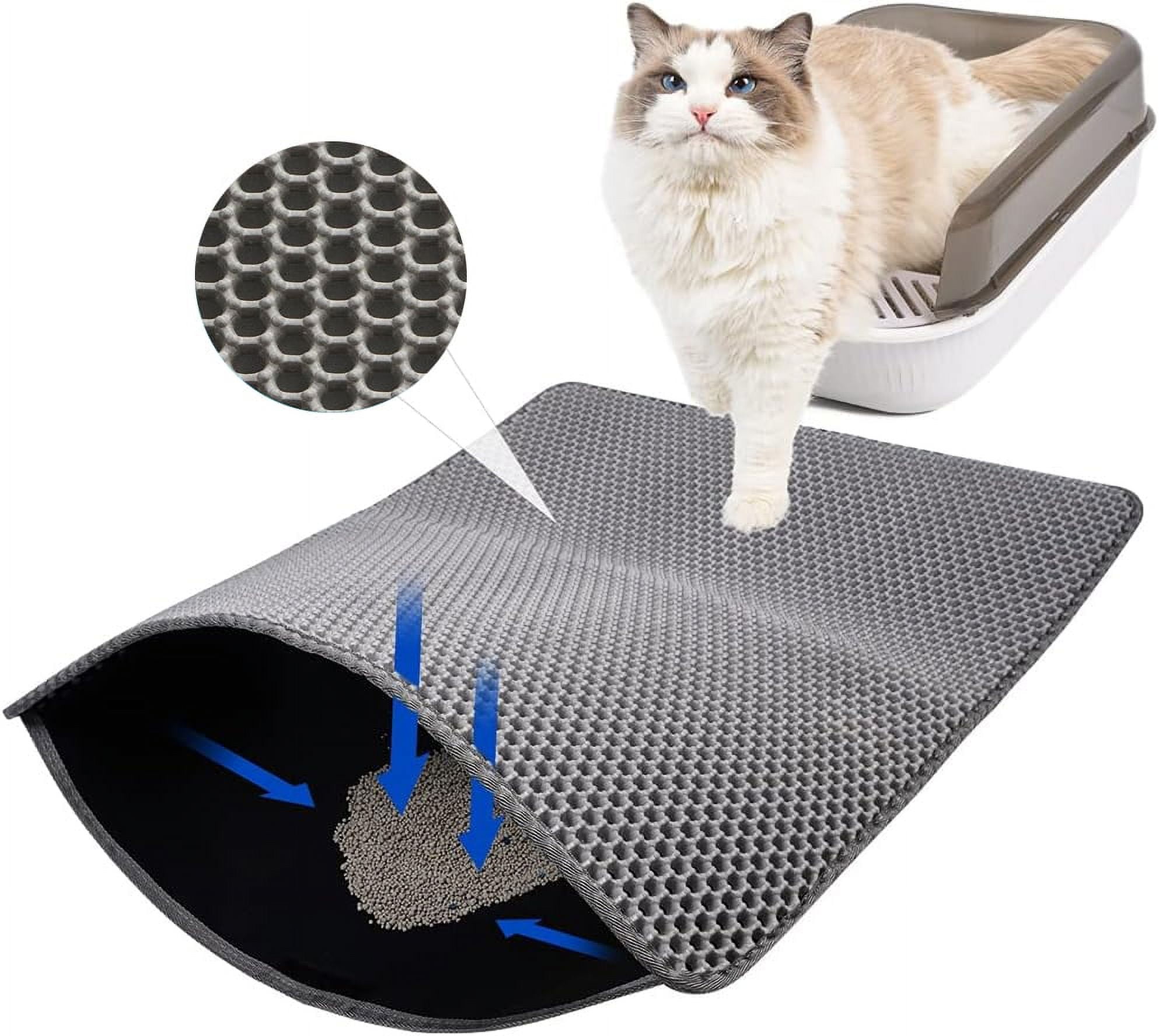 Large Kitty Litter Box Catcher Mat, Honeycomb Design, Urine & Water ...