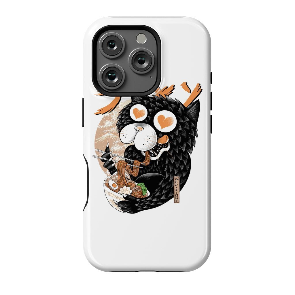 Cat Love Ramen Funny Cartoon Food Illustration Phone Case with iPhone ...