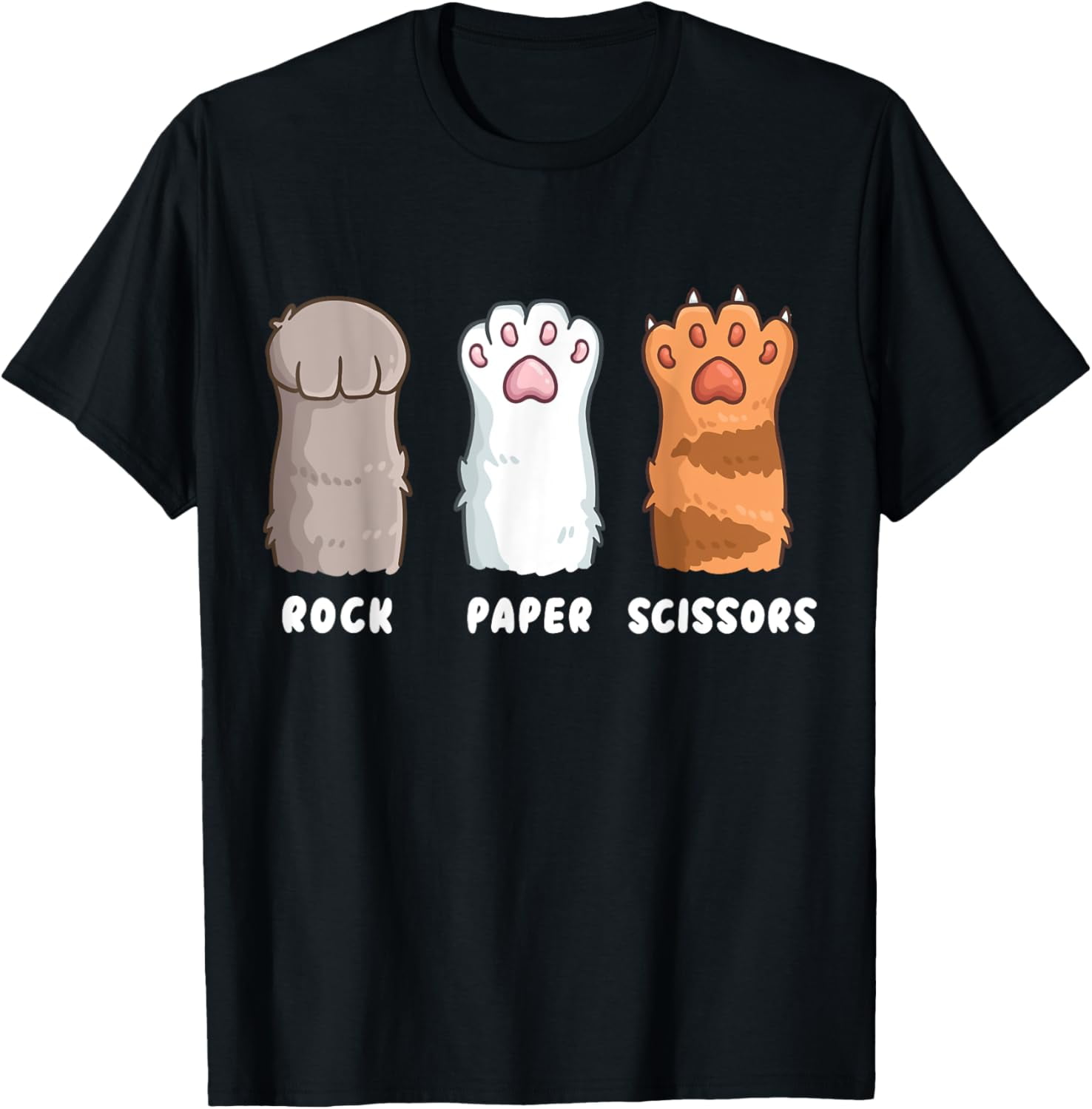 Cat Lover Cat Owner Funny Cat Rock Paper Scissors T-Shirt - Walmart.com