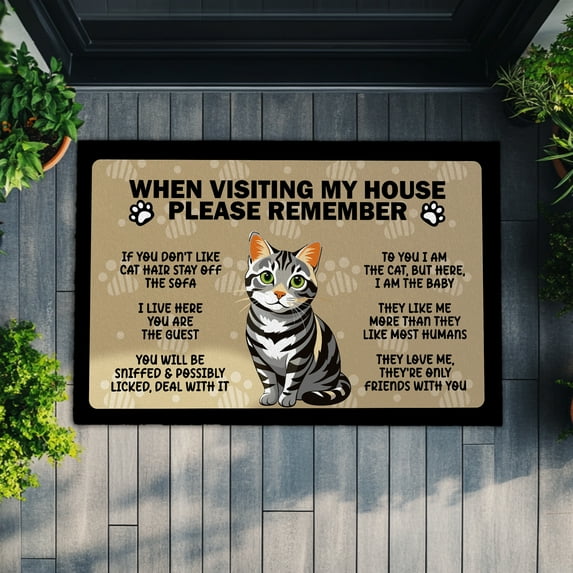 Cat Lover Doormat – Personalized Welcome Mat with Cute Cat and Funny ...