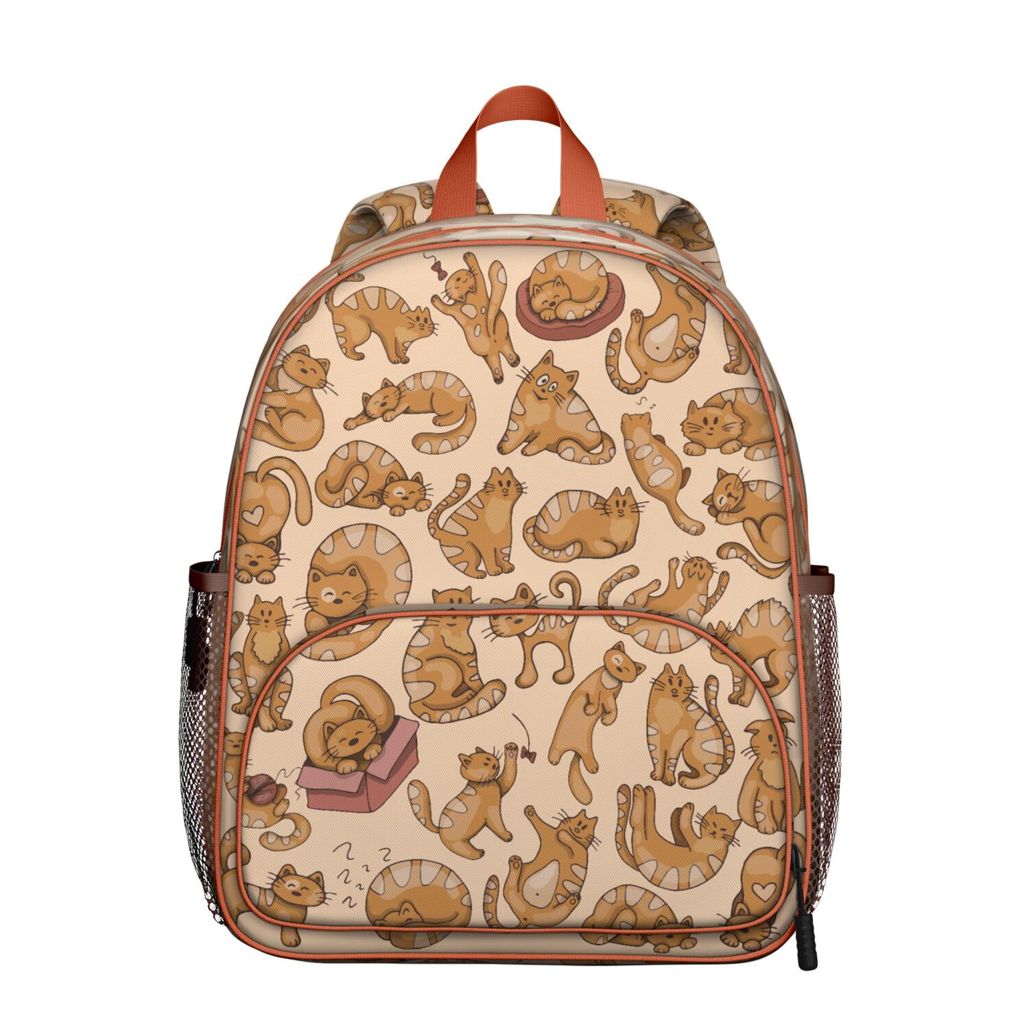 Cat Lover Gift Student Backpack – Watercolor Cat Artwork With Abstract ...