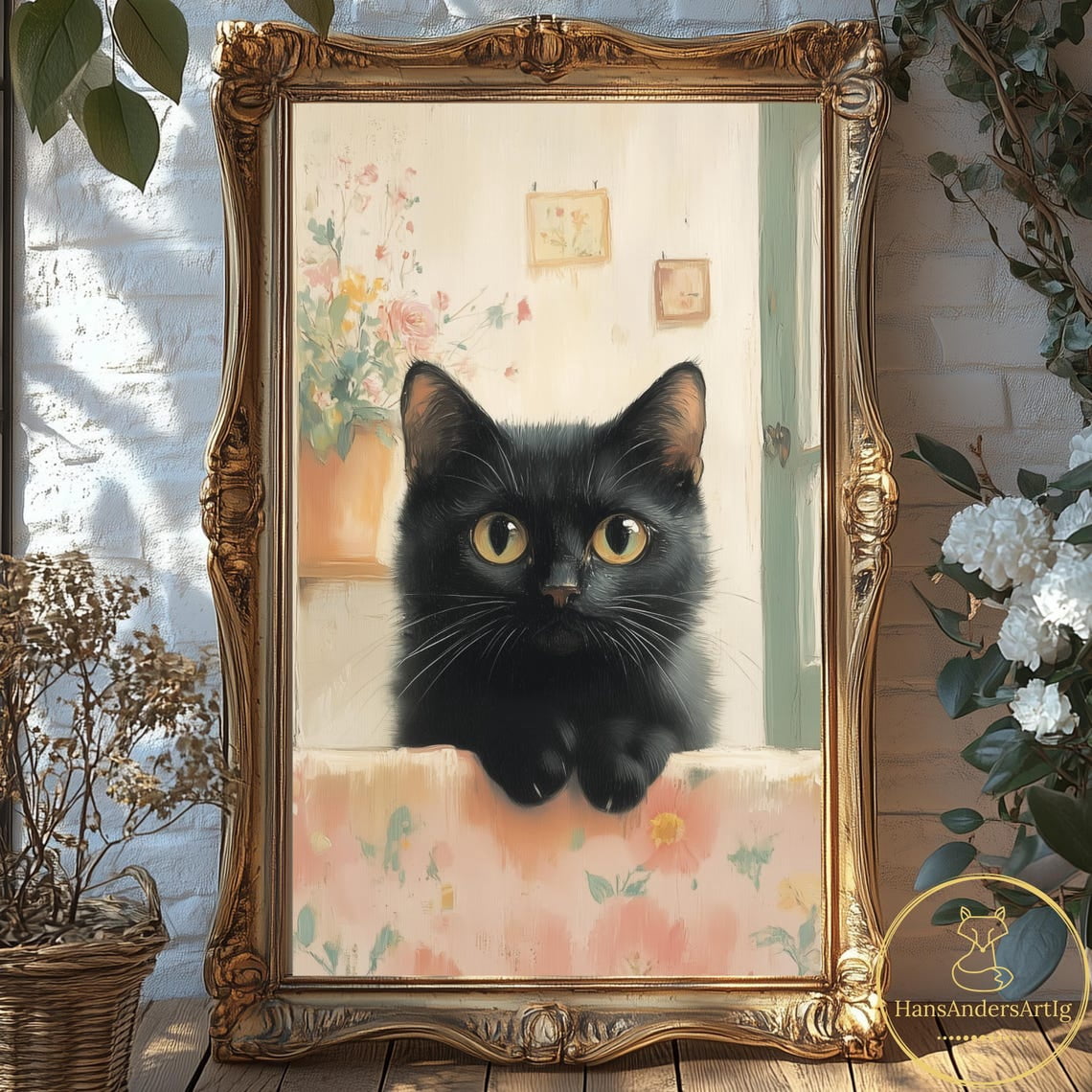 Cat Lover Poster Black Cat Wall Art For Cat Lady Cottagecore ...