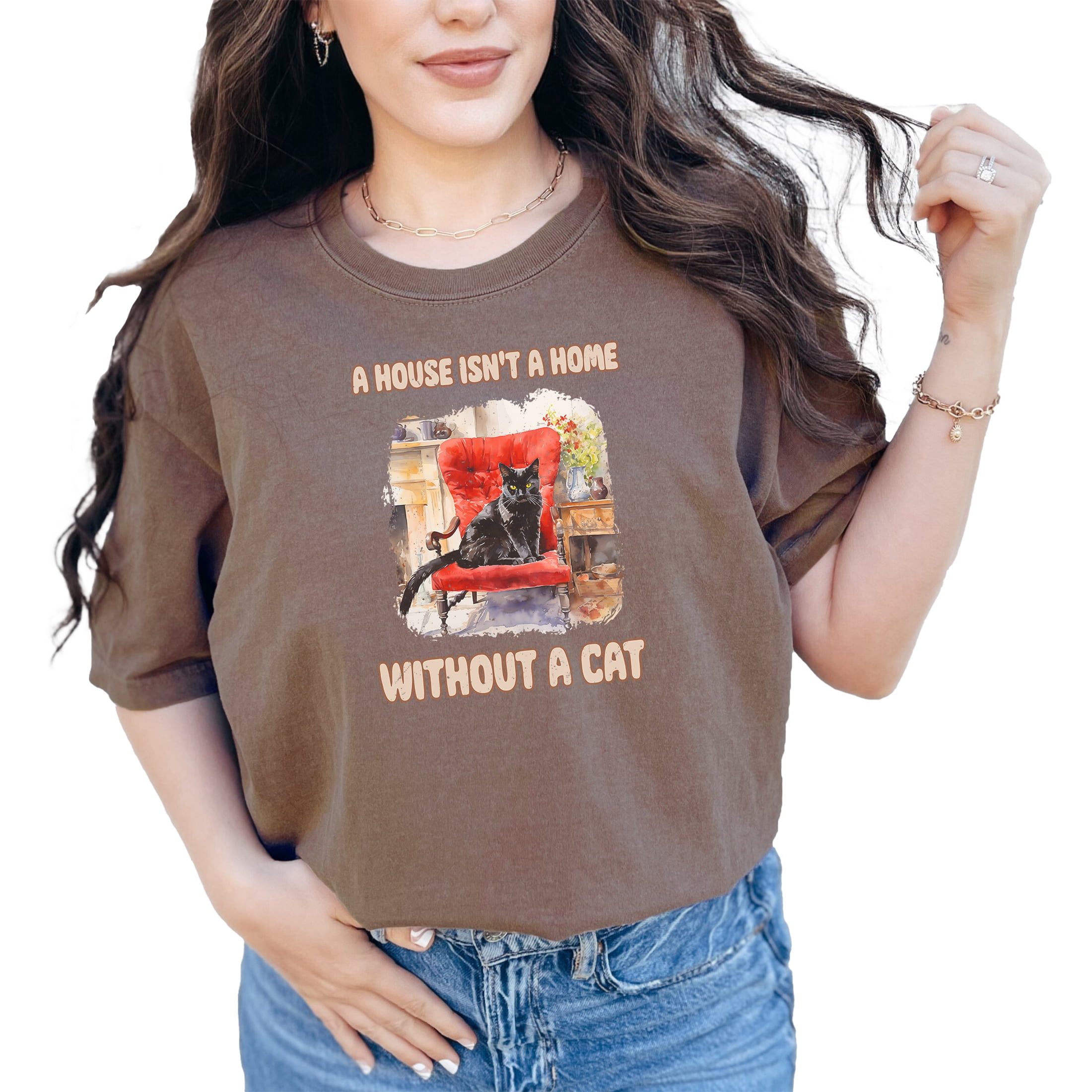 Cat Lover Shirt, A House Isn't a Home Without a Cat, Cute Cat Graphic ...
