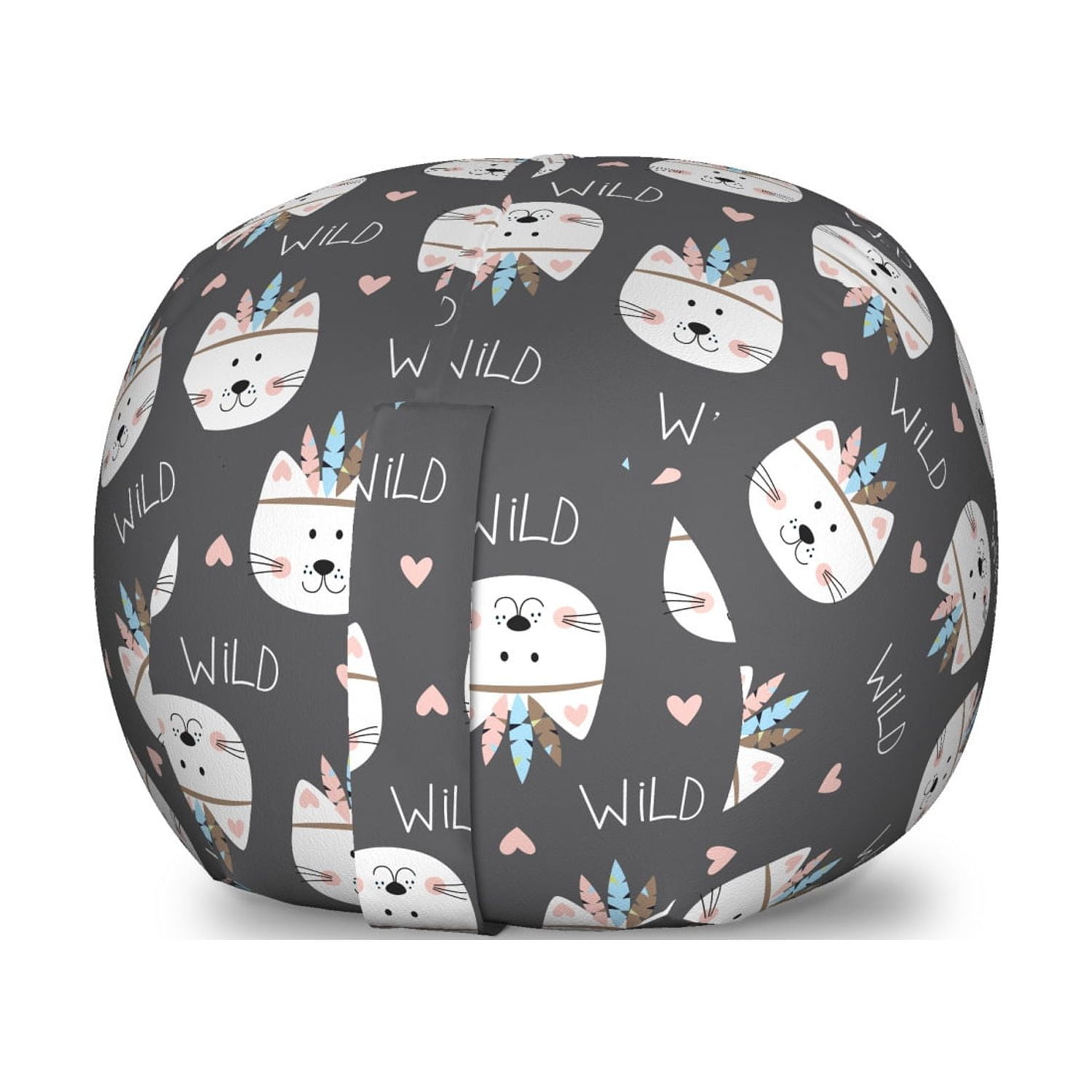Cat Lover Storage Toy Bag Chair, Cartoon Style Upside down Smiling ...