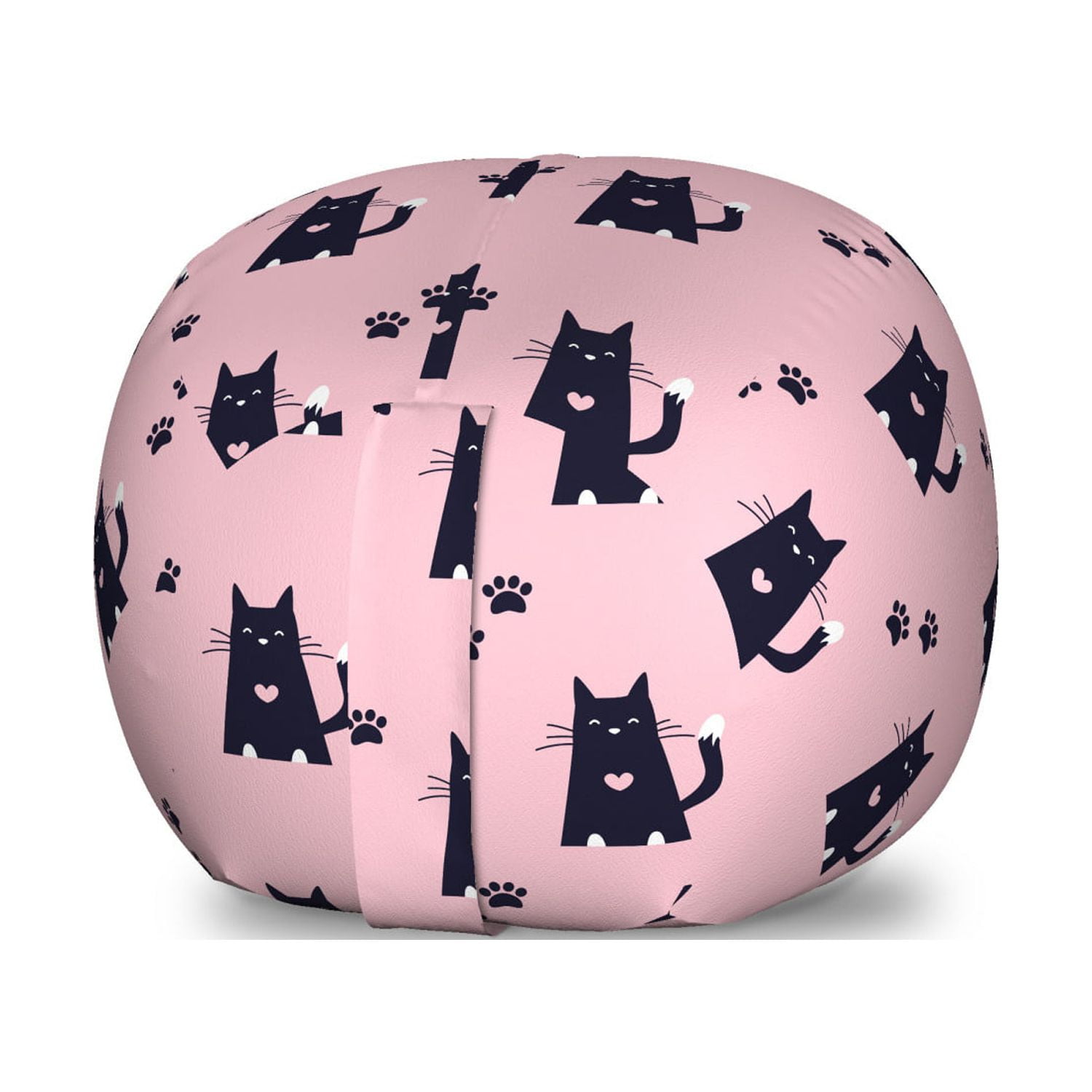 Cat Lover Storage Toy Bag Chair, Kitten Motifs Along Paws Characters ...