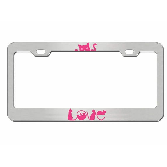 Cat Lover Style Metal License Plate Frame Personalized/Car Accessories ...