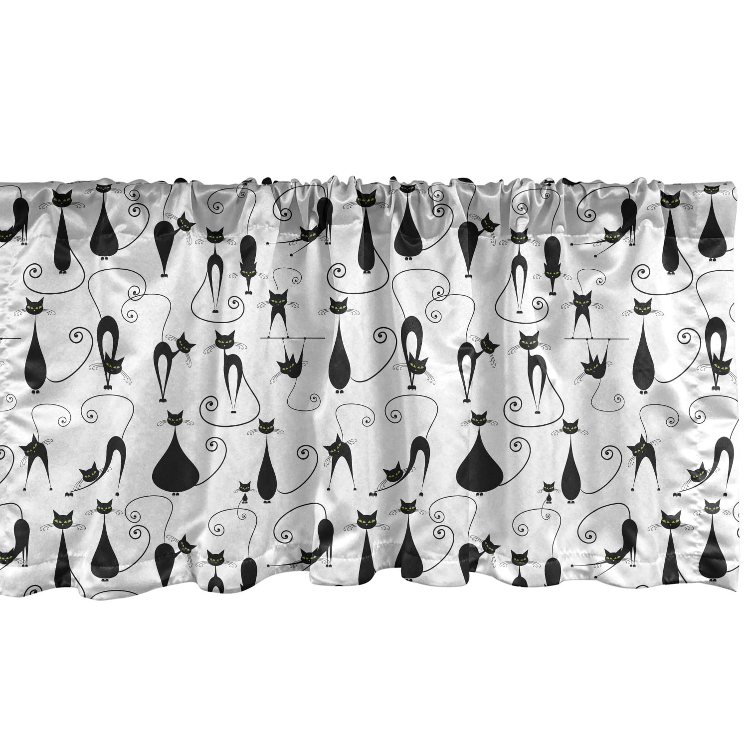 Cat Lover Window Valance Pack of 2, Funny Pets Swirling Tails Kitty ...