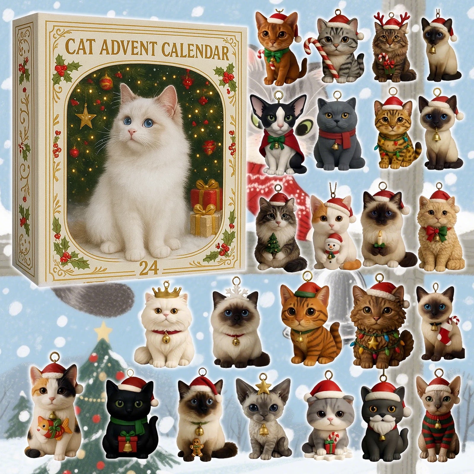 Cat Lovers Advent Calendar 2025, 24 Days Christmas Countdown With 24 ...