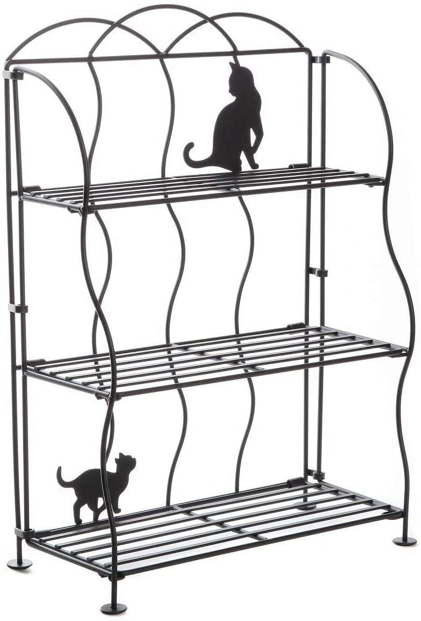 Cat Lovers Black Metal Countertop Wire Shelf Rack, Great for Household ...