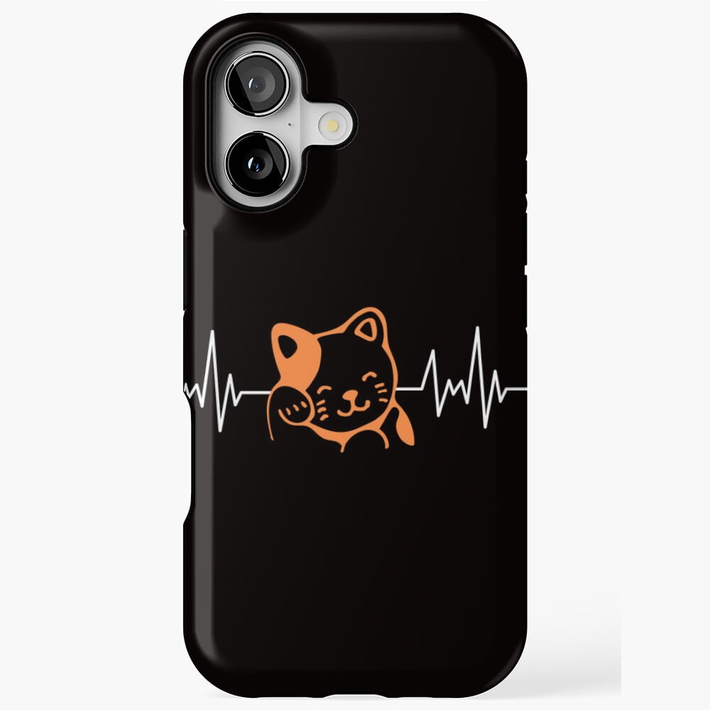 Cat Lovers EKG Cute Pet Quote Artwork Tough Case for iPhone 17 to 11 ...