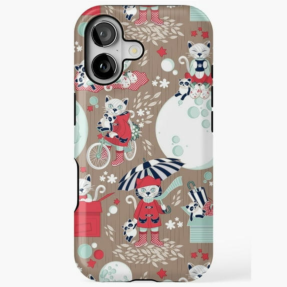 Cat Loves Rainy Nights Protective Cover for iPhone 11 12 13 14 15 16 17 ...