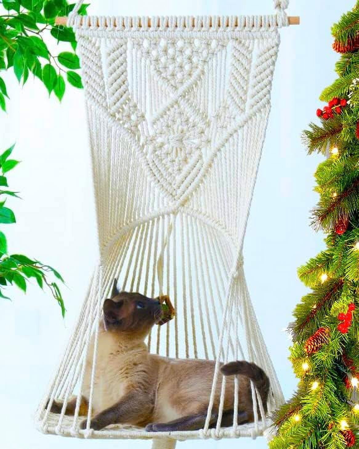 Cat Macrame Hammock for Larger Cats,Hanging Cat Bed Chair Boho Cat ...