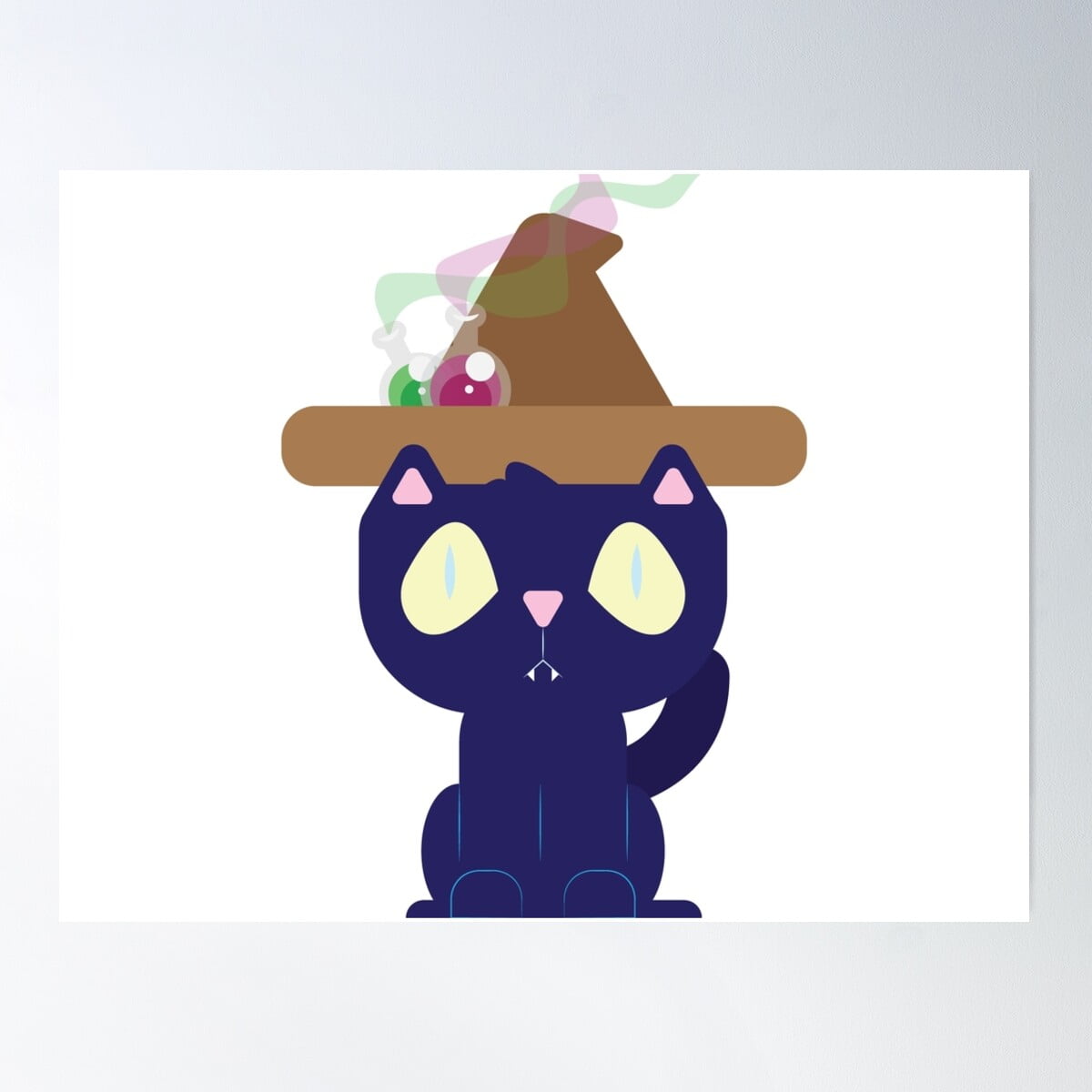 Cat Magic Potion Confused Cute Poster Wall Art, Modern Wall Decor For ...