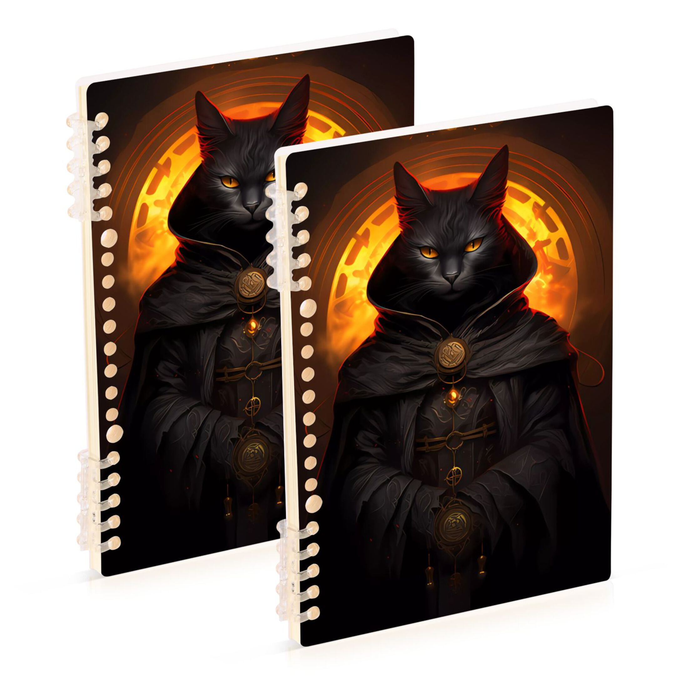 Cat Magician Black Ring Binder Notebook Journey Note Diary College ...